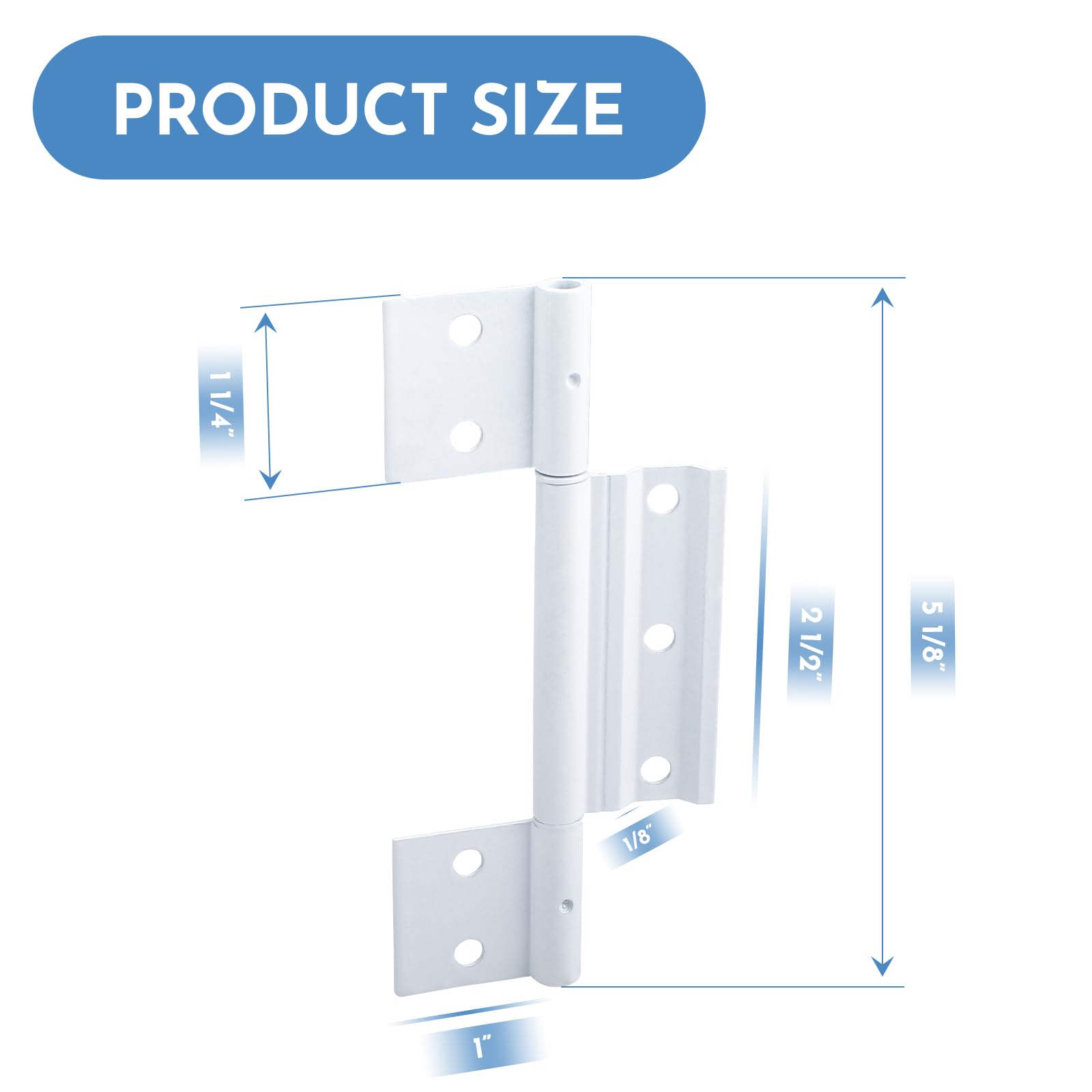 Snapklik.com : 3Pack Screen Door Hinges, White Aluminum 1/8 In Grooved ...