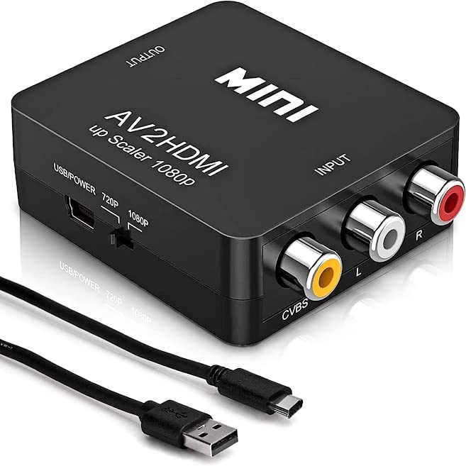 RCA to HDMI Converter, 1080p RCA Composite CVBS Adapter Support PAL ...