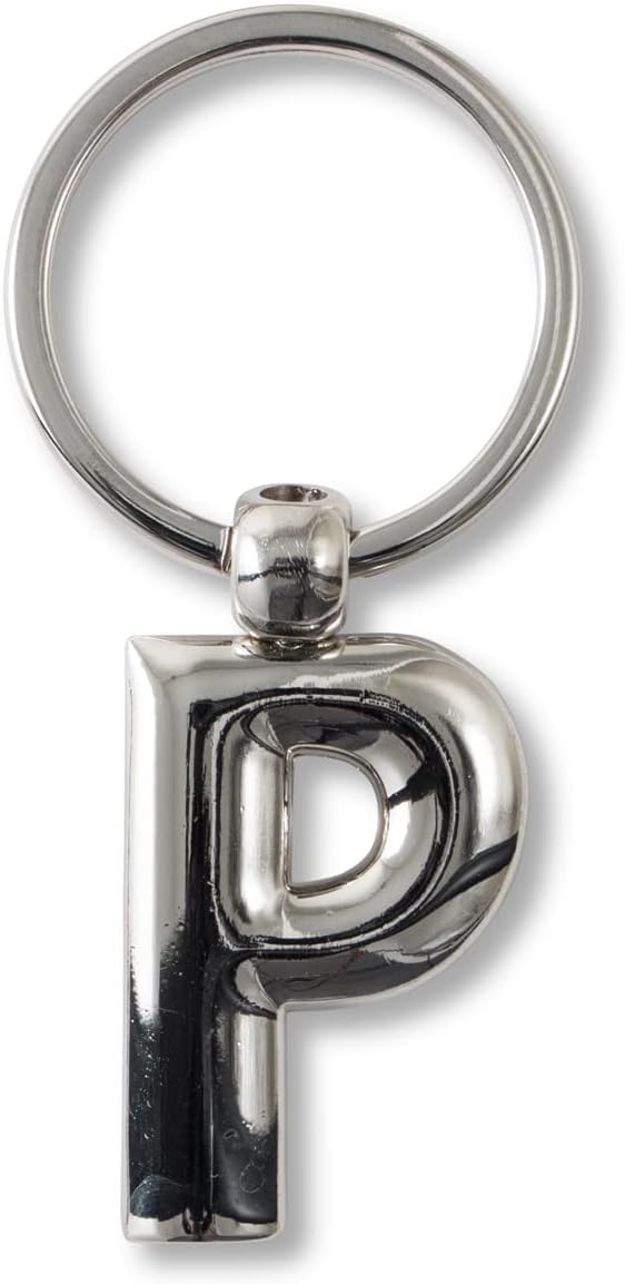 if Metal Personalised Alphabet Letters P Keyring, 7 cm, Silver : Amazon ...