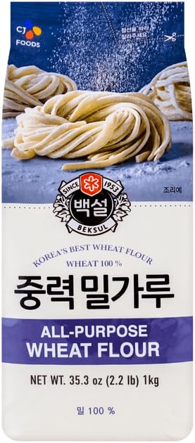 Amazon.com : CJ Beksul All-Purpose What Flour 1kg / 2.2 pounds - 백설중력 ...