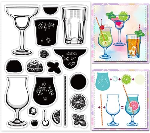 Amazon.com: GLOBLELAND Drinks Clear Stamps Layered Drinks Silicone ...