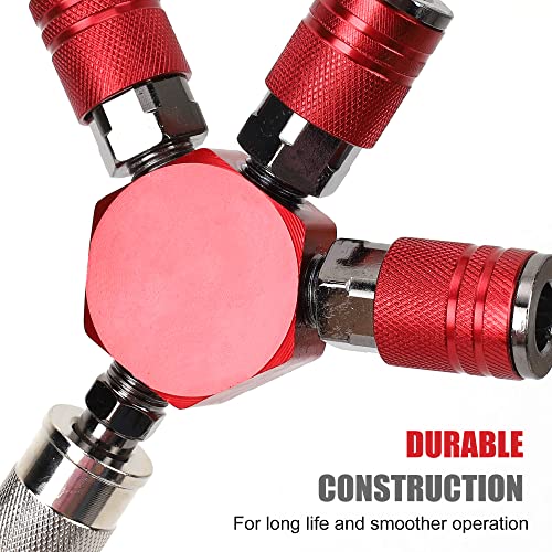 Snapklik.com : FYPower 3-Way Air Manifold 4 Ports Aluminum Industrial ...