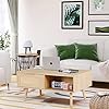 Amazon.com: LAZZO Rattan Coffee Table Mid Century Modern Center ...