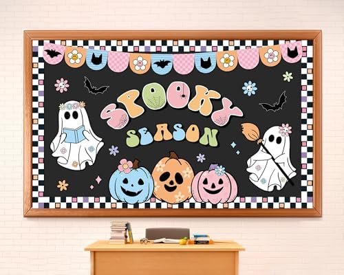 Amazon.com : ojustbeok Halloween Bulletin Board Decorations Boho ...