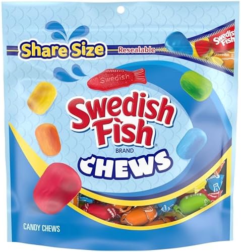 Amazon.com : SWEDISH FISH Chews Soft & Chewy Candy, Share Size, 8.12 oz ...
