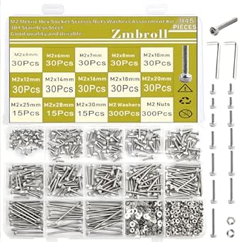 Zmbroll M2 Hex Socket Head Cap Screw 945Pcs Machine Screws 304 ...