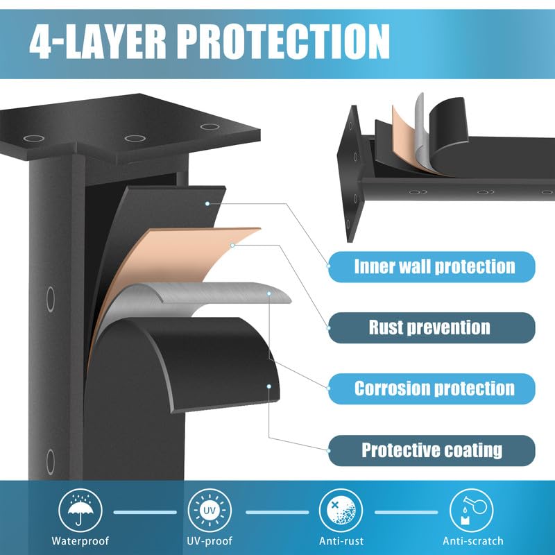 Snapklik.com : Patavin 42" Black Cable Railing Corner Post-Cable ...