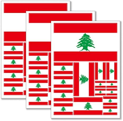 Amazon.com - QQSD Lebanon Flag Sticker Lebanese Decal in Multiple Sizes ...