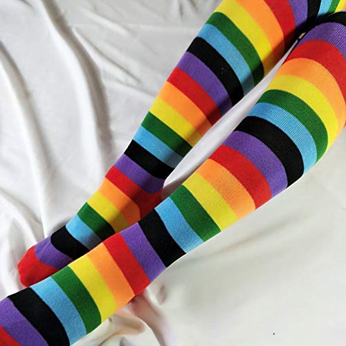 Snapklik.com : Ladies Thigh High Stockings, Knee-High Rainbow Colored ...