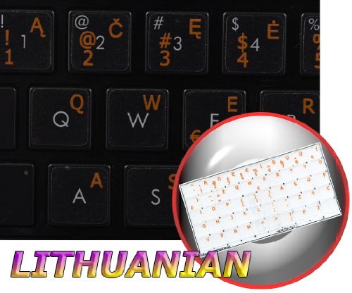 Amazon.com: LITHUANIAN KEYBOARD STICKERS ON TRANSPARENT BACKGROUND WITH ...