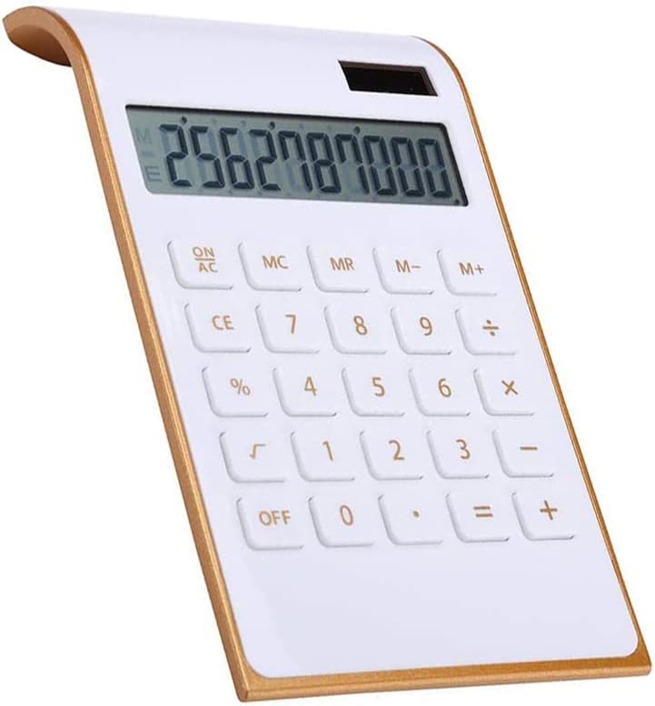 Amazon.com : Podokas Rose Gold Calculator, 10 Digits Dual Power Basic ...