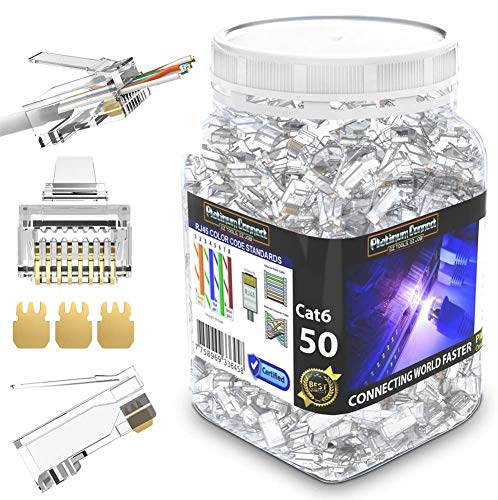 Special RJ45 CAT6 Passthrough Connectors (50 PCS),Gold Plated 3 Micron ...