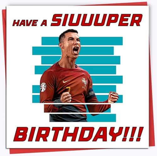 Printperfect Ronaldo Football Birthday Cards For Boys - Football ...