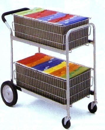 Amazon.com : Deluxe Double File Basket Cart : Utility Carts : Office ...