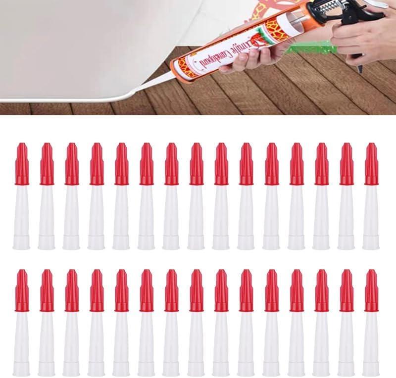 Pack of 40 Cartridge Tips Transparent Silicone Nozzles Replacement Tips ...