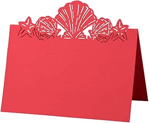 Amazon.com: Beach Themed Wedding Place Card Seashell Table Numbers Name ...