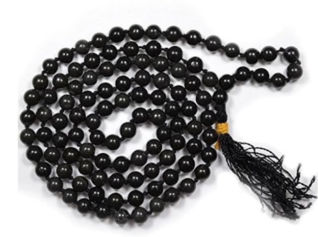 Venus Gems Gallery A1 Grade Hakik Mala Original 108 Japa Mala Sulemani Stone Mala Black Agate ...
