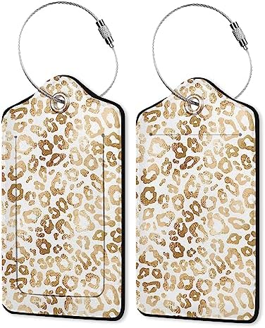 Amazon.com: Luggage Tag for Suitcase,White Leopard Print Unique Travel ...