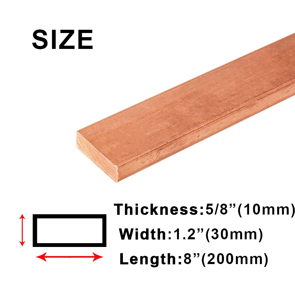 Snapklik.com : Ququyi Pure Copper Flat Stock 3/8" T 1.2" W 8" L Copper ...
