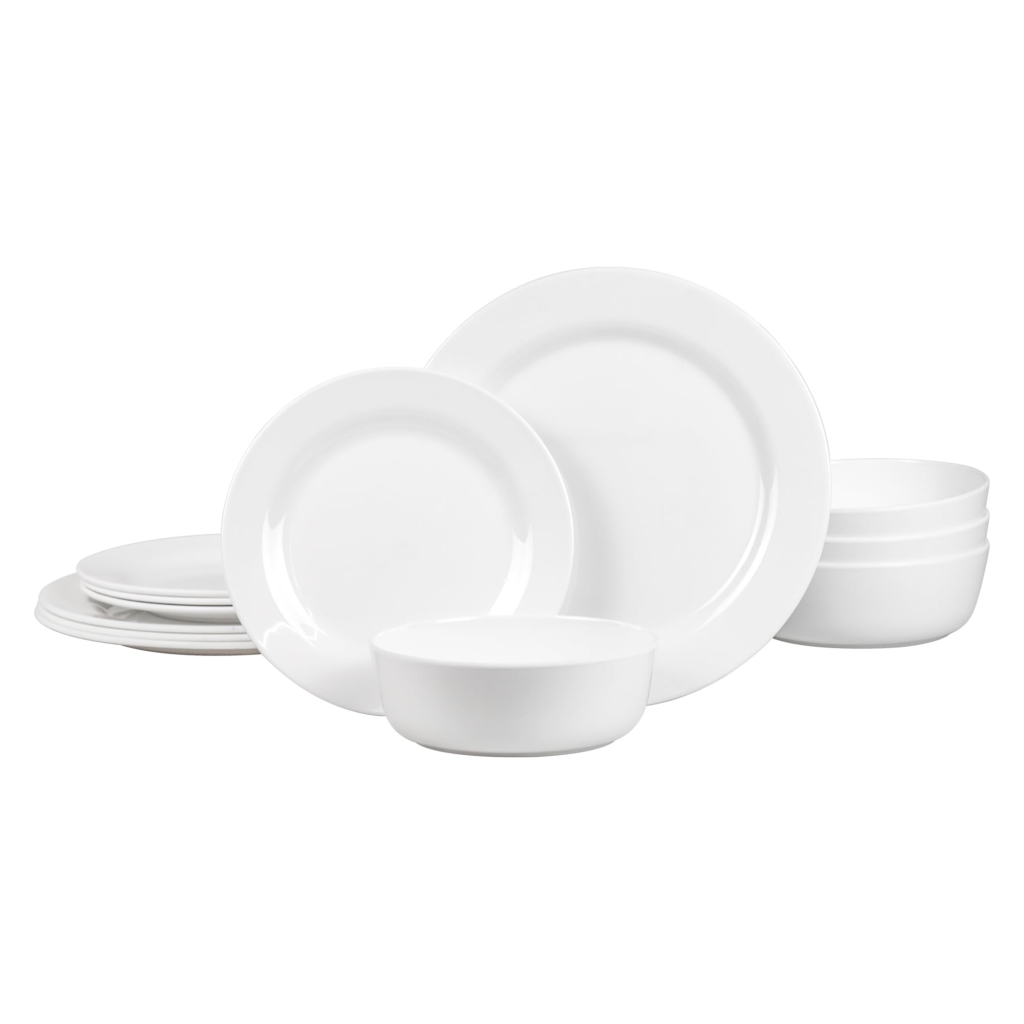Amazon.com | Unbreakable Plates and Bowls Sets for 4, 12-Pieces ...