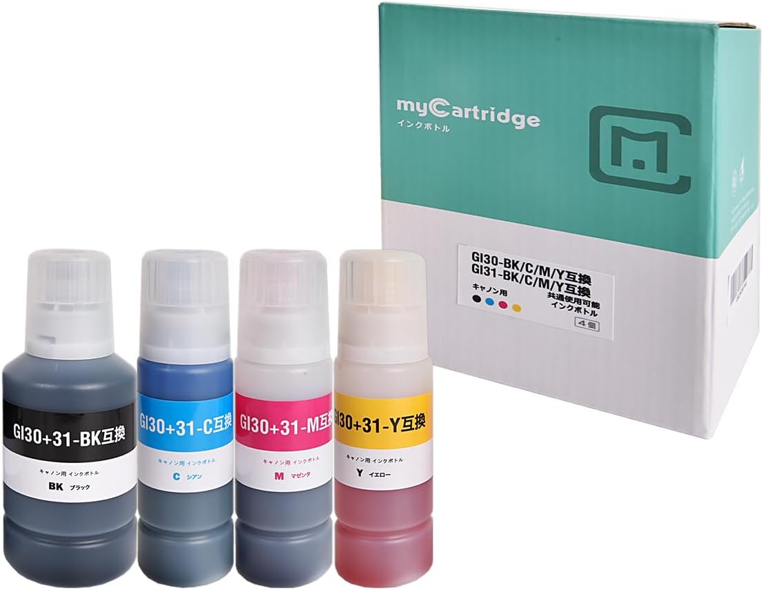 Amazon.co.jp: MC キヤノン 互換 インクボトル GI-30/GI-31 (BK/C/M/Y) 染料 共通使用可能 CANON : パソコン・周辺機器