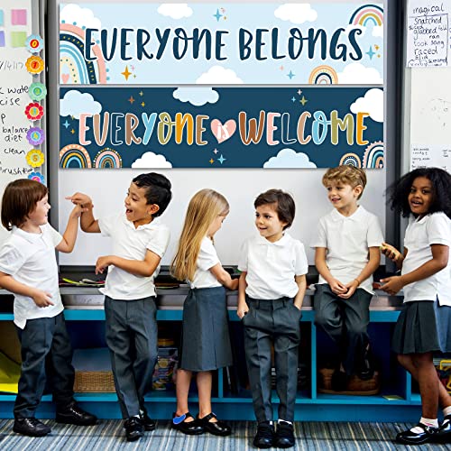 Snapklik.com : 2 Pack Boho Rainbow Classroom Decorations Welcome Banner ...