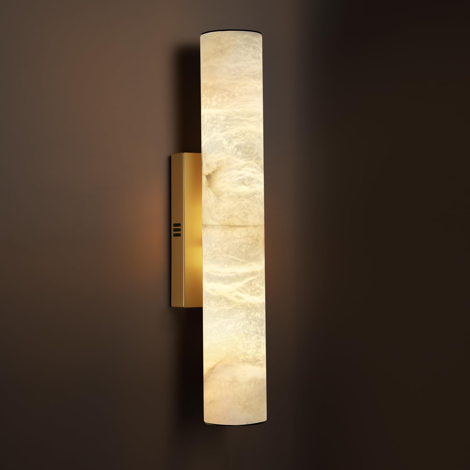 Alabaster Wall Sconces, 20" Brass Wall Sconce, Modern Bathroom Sconces, Indoor Gold Wall Sconces ...