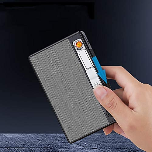 Prakal Portable Cigarettes Box, Cigarette Case with Lighters, USB ...