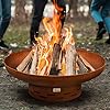 Amazon.com : KOL 35" Dia. Heavy-Duty Fire Pit - Pre-Rusted Corten Steel ...