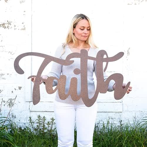 Amazon.com: Metal Faith Sign | Metal Word Wall Decor | Faith Sign ...
