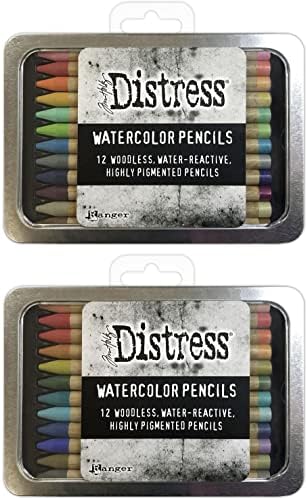 Amazon.com : Tim Holtz Distress Watercolor Pencils Set 2 and 3-24 ...