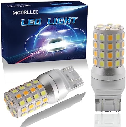 Amazon.com: mcdrlled Super Bright White Amber Dual Color Switchback T20 ...