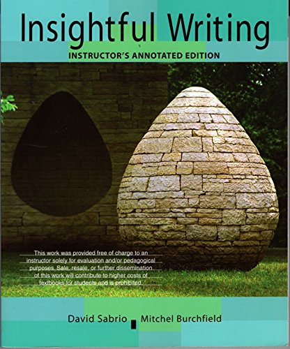 Insightful Writing: A Process Rhetoric with Readings: Sabrio ...