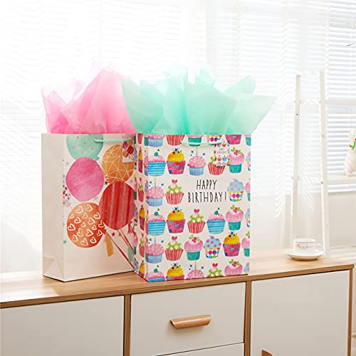 Snapklik.com : SUNCOLOR 16 Extra Large Gift Bags For Birthday Party