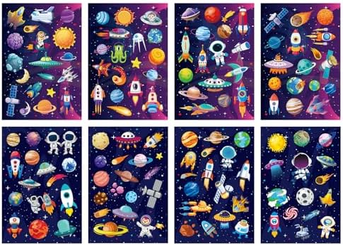 Amazon.com: 500PCS Planet Stickers Solar System Stickers Roll Space ...