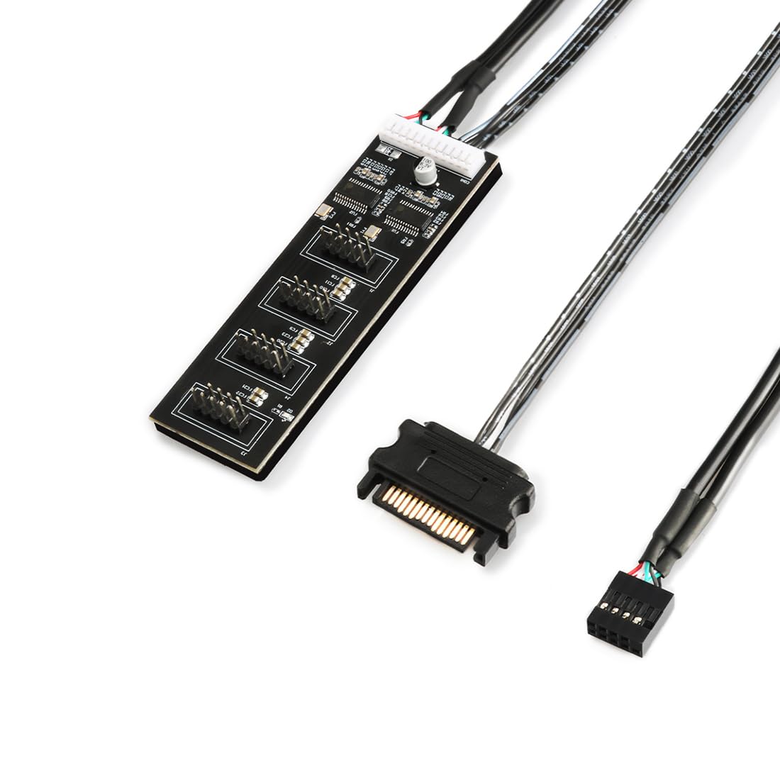 Amazon.com: Motherboard 9pin USB Header Splitter with SATA Power Cable ...