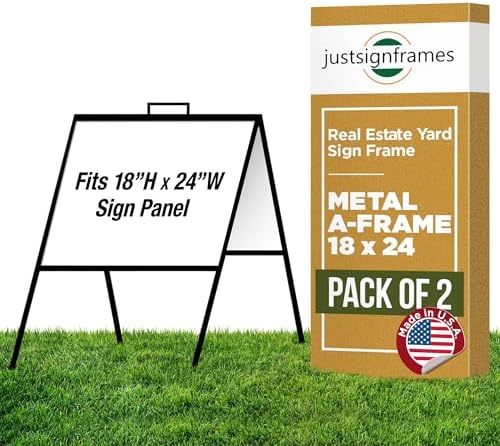 Amazon.com : 5-Pack Econo 24x18 Iron Real Estate Sign Frame with 1 ...