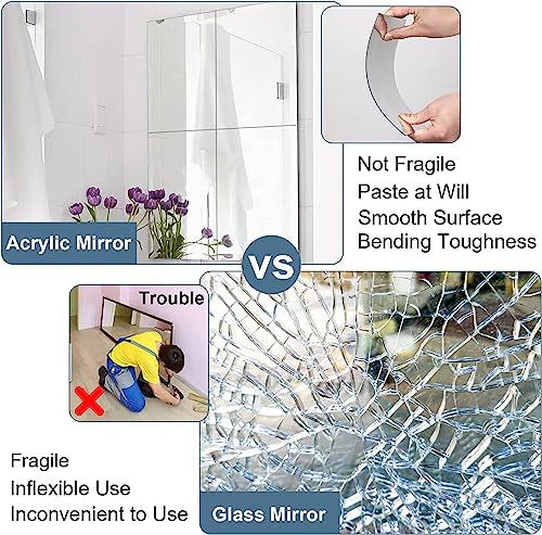 Snapklik.com : 8 Pack Self Adhesive Acrylic Mirror, 12x16 Inch Mirror ...