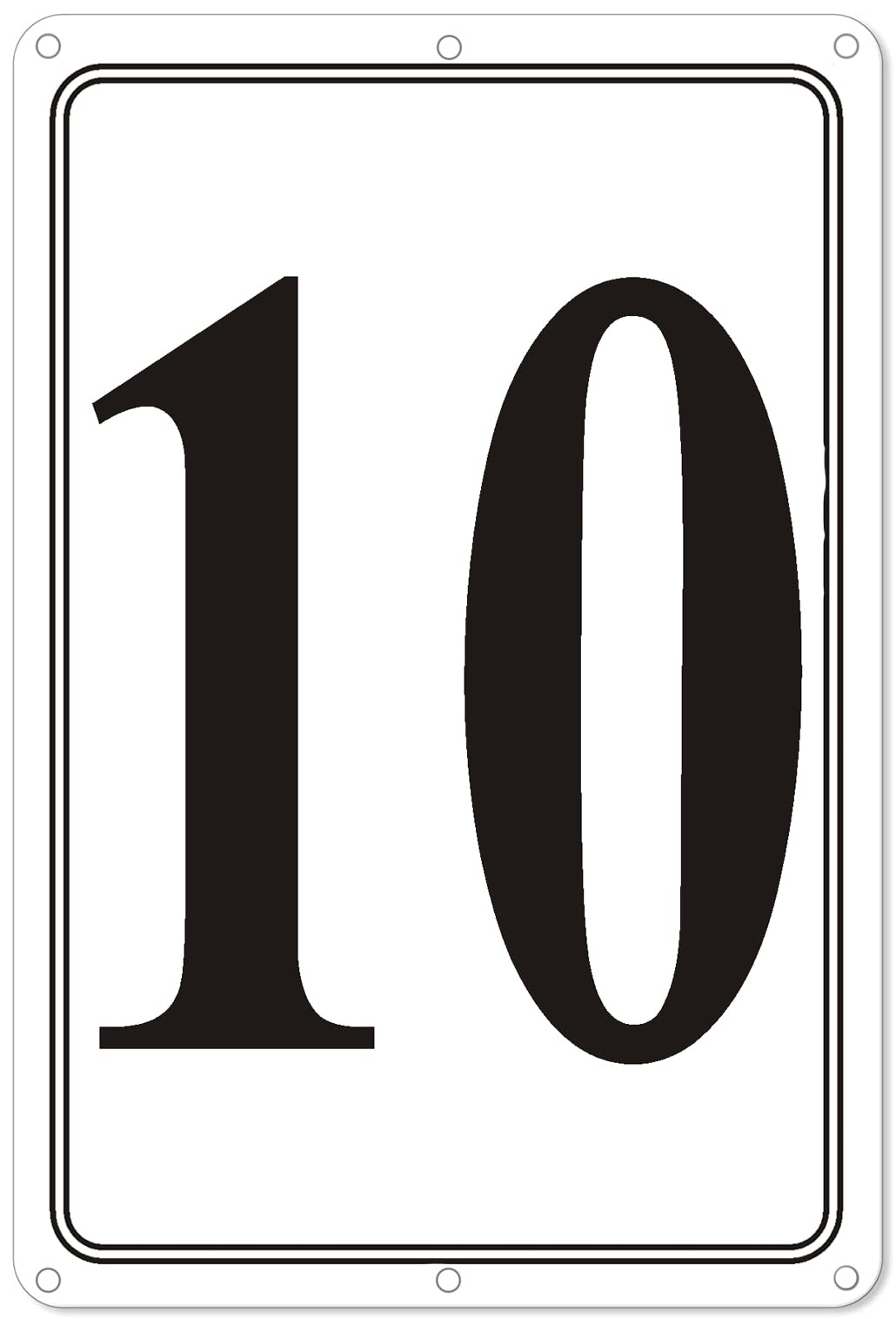 Amazon.com : i-CowFun Premium Aluminum Number Signs 10, Metal 12" X 8 ...