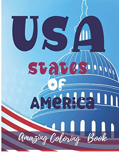 USA States Of America Amazing Coloring Book: Coloring Book Map of ...