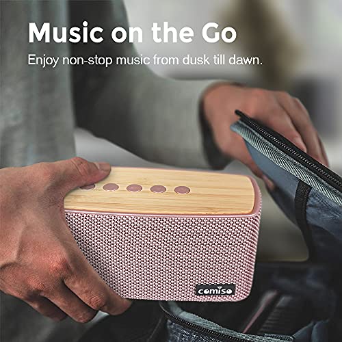 Snapklik.com : Comiso Bluetooth Speakers, 20W Loud Wood Home Audio ...