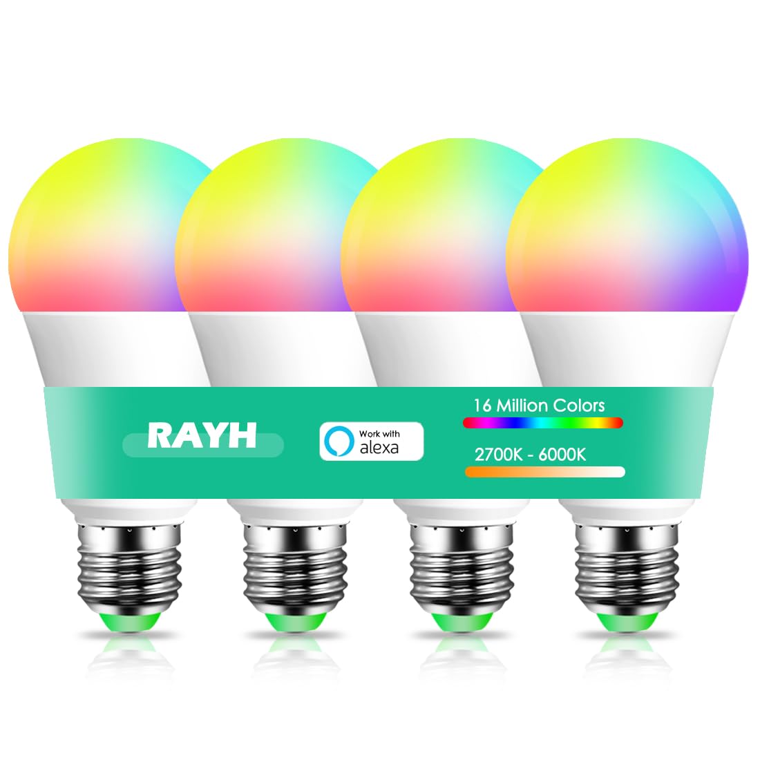 Smart Light Bulbs 130W Equivalent, Color Changing Light Bulb, Work with ...
