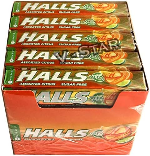 Full Box of HALLS Sugar Free Sweets 20 x 33g PER Pack (Assorted Citrus ...