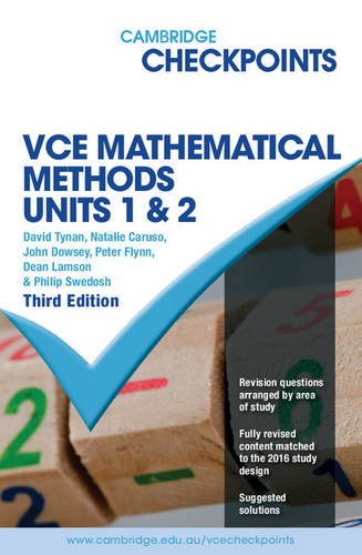 Cambridge Checkpoints VCE Mathematical Methods Units 1&2: Tynan, David ...