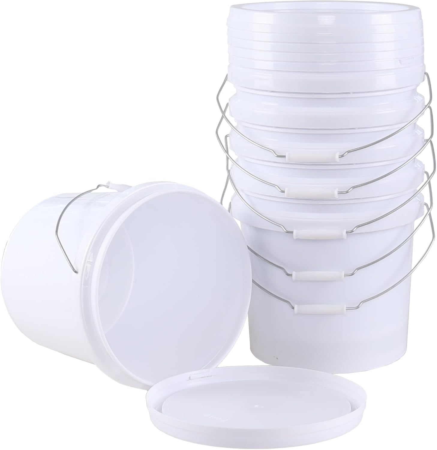 Amazon.com: Farmoon 6 Packs 4 Gallon Food Grade Sealable Bucket, White ...