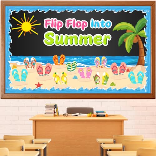 Buy Kepeel Summer Hawaiian Beach Bulletin Board Set Flip Flop Into ...