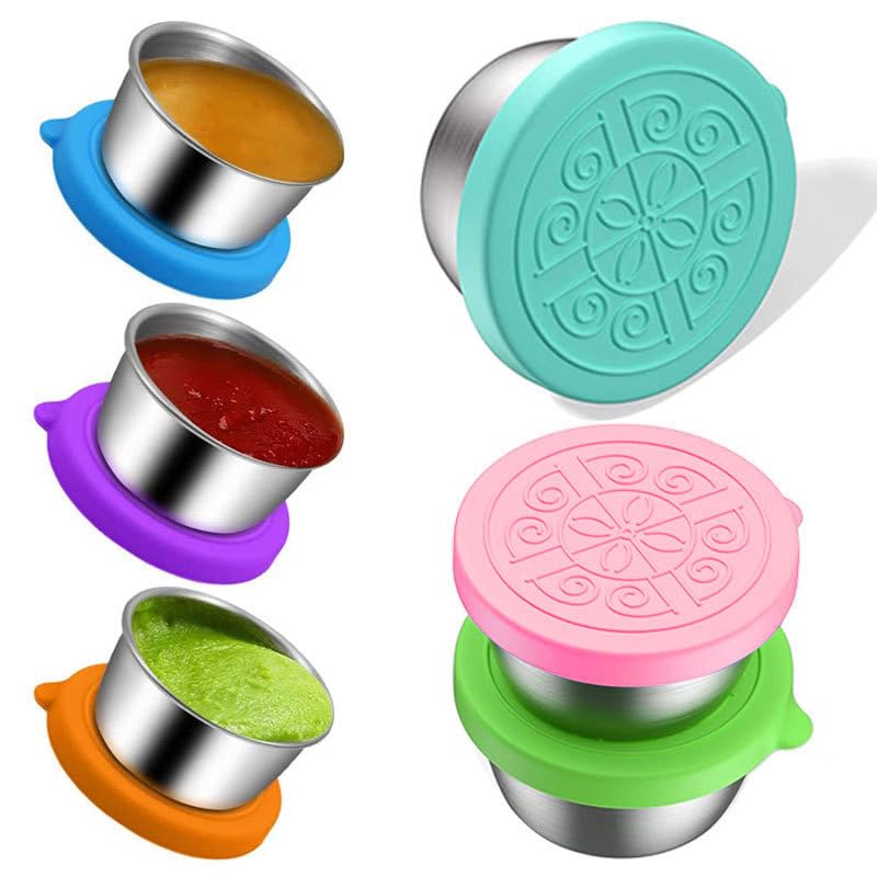 6pcs Salad Dressing Container, 1.7 oz Small Condiment Containers with ...