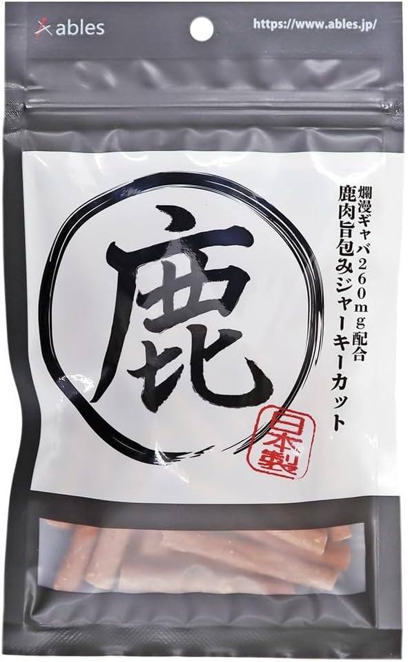 Amazon | 【ables】 鹿肉旨包みジャーキーカット ペットフード 犬用おやつ 国内製造 米ぬか発酵素材使用 愛犬のおやつ 鹿肉 犬 1P (70g×1) | ables(アブレス ...