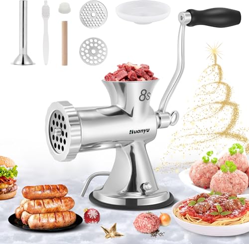 Huanyu Manual Meat Grinder Sausage Stuffer Filler Hand Crank Mincer ...