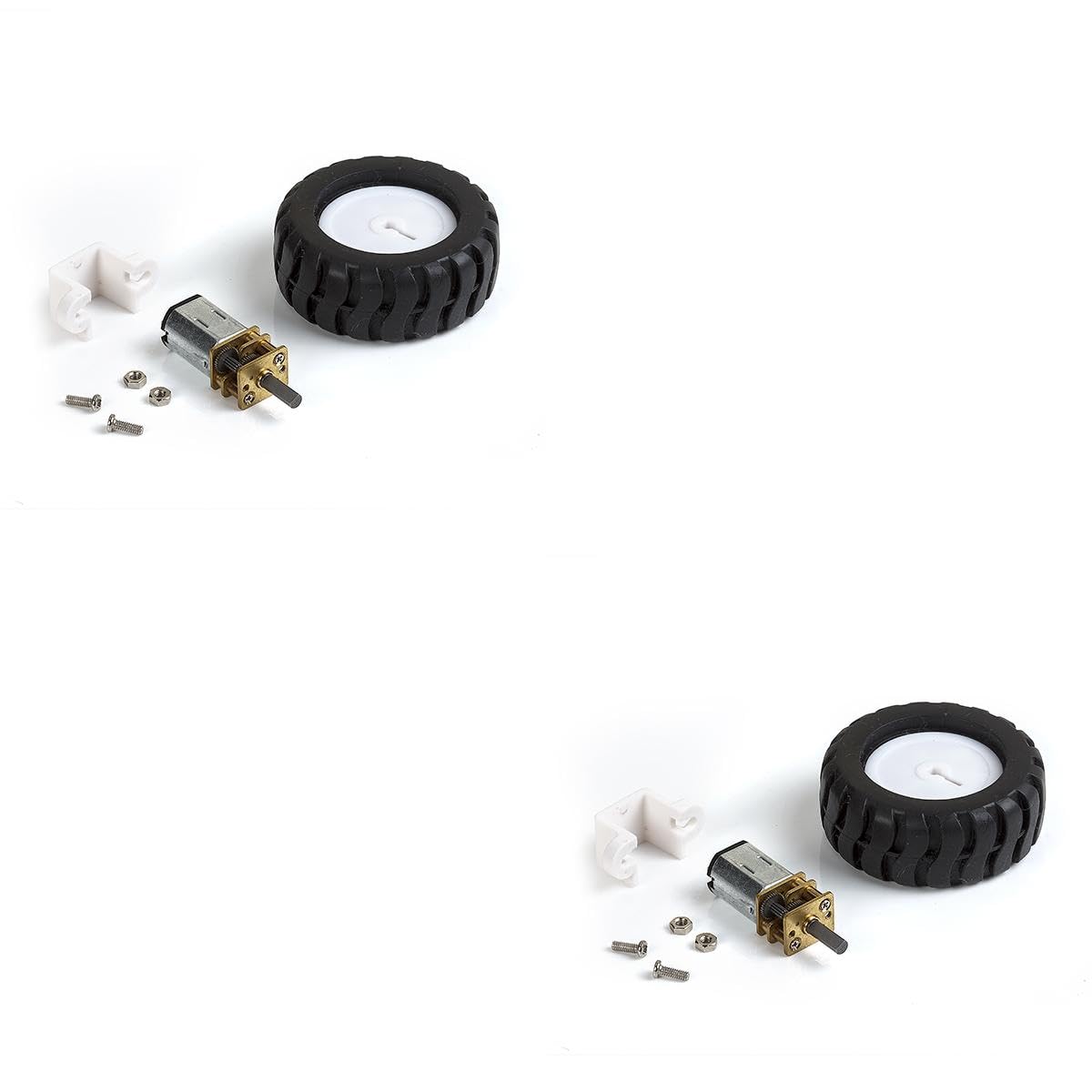 (2 pc) Pro3D N20 Geared Motor Rubber Wheel Kit : Amazon.in: Industrial ...
